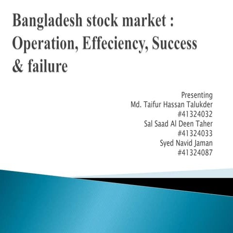 Stock market of bangladesh | PPTX