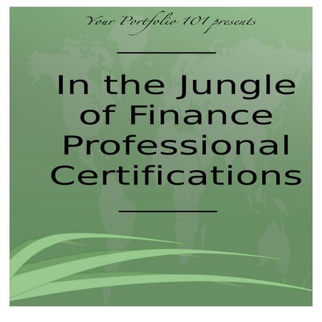 Finance certifications | PDF