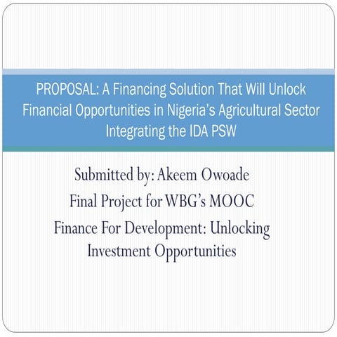 Finance for development final project akeem owoade | PDF