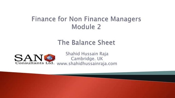 Finance for non finance managers module 1 financial accounting basics | PPT