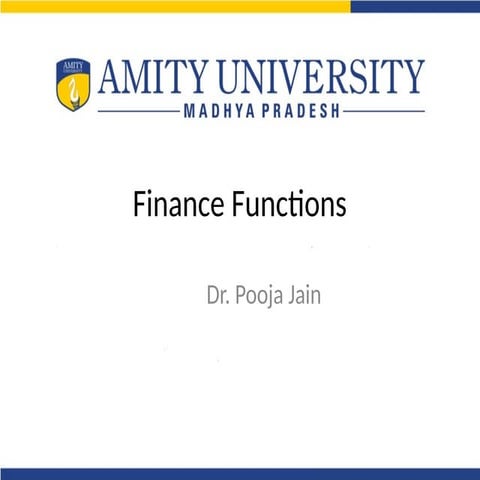 Finance function and dss | PPTX
