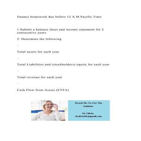finance homework due before 12 A.M Pacific Time1.Submit a ba.docx