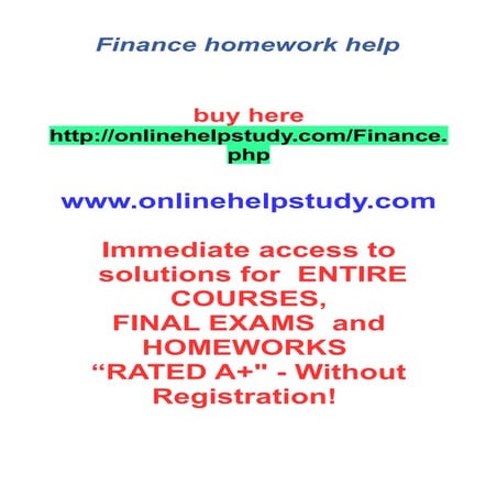 Finance homework help | ODT | Business Accounting & Finance | Business