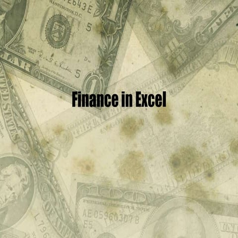 Finance in excel | PPT