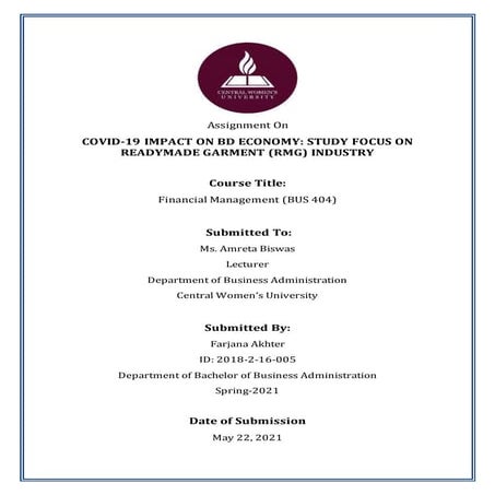 Financial Management Research on BD Economy | DOCX