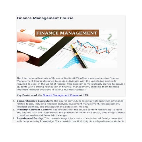 Finance Management Course | DOCX