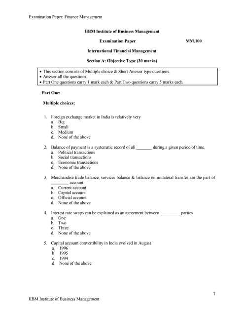 Examination paper of production & operation management (2) | PDF ...