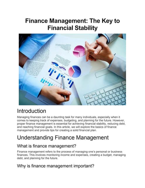 Financial Management and Budgeting | PPT