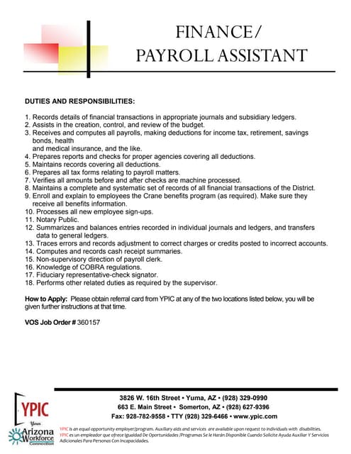 Job Description - Staff Accountant I | DOC | Business Accounting ...