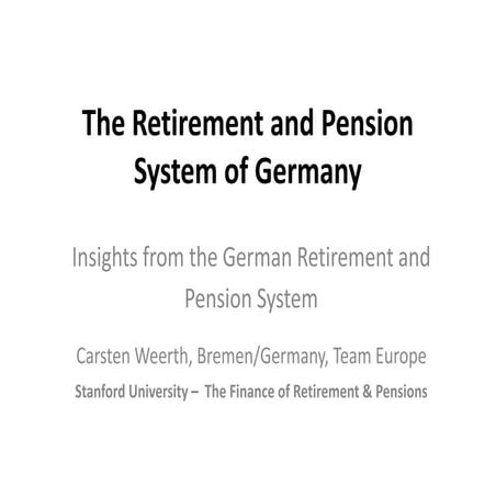 The Retirement and Pensions System of Germany | PDF