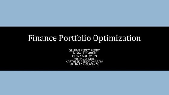 Portfolio Optimisation.ppt