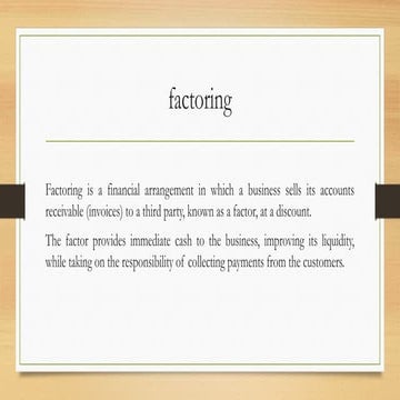 finance presentation and factoring process and terns | PPT