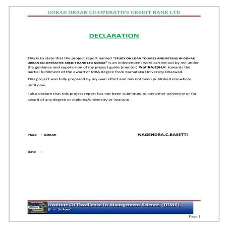 Finance project on banks | PDF