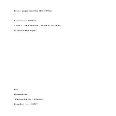 Finance project report for bbs 3rd year | DOCX