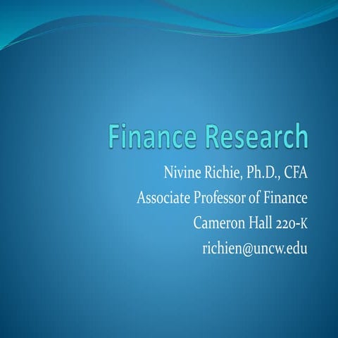 Finance research | PPT