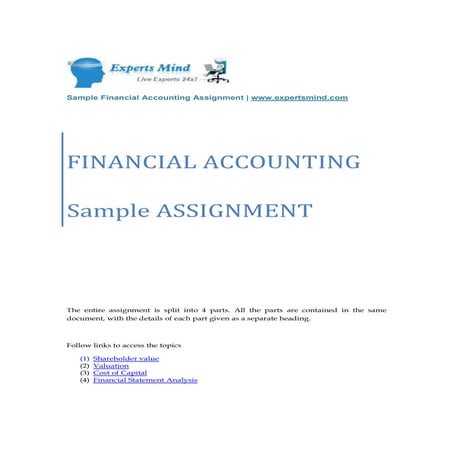 Financial accounting assignment help | PDF