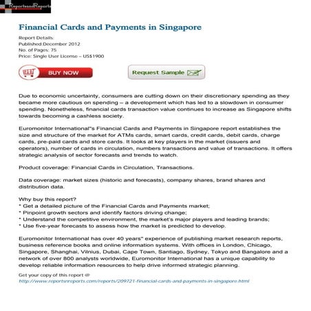 Financial Cards and Payments in Singapore | PDF | Credit Cards ...