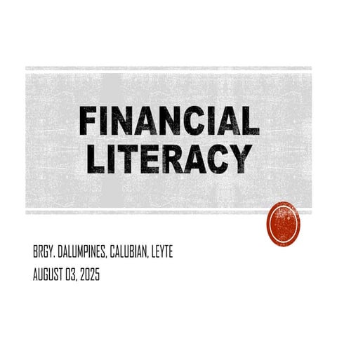 Financial Literacy | PPT