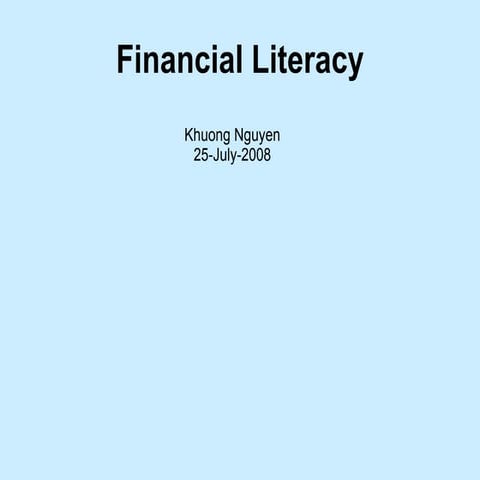 Financial Literacy | PPT