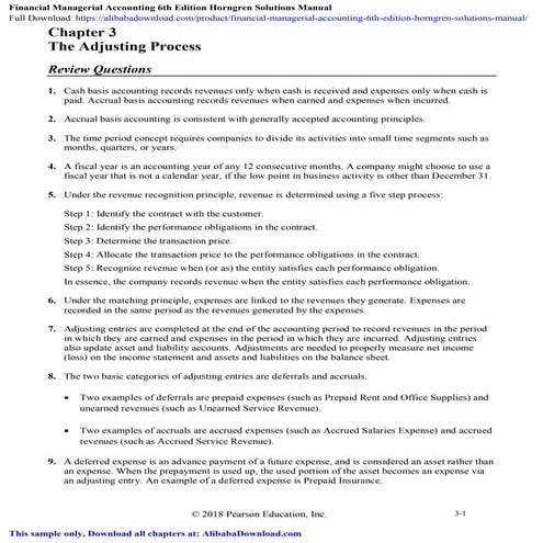 Financial Managerial Accounting 6th Edition Horngren Solutions Manual | PDF