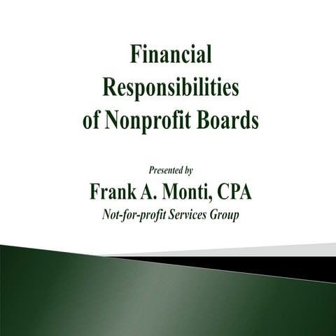 Financial Responsibilities for NonProfit Boards | PDF