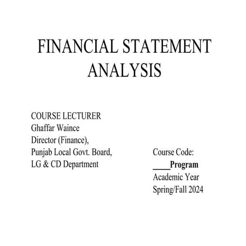 financial-statement-analysis and other.pptx | Stocks and Bonds ...