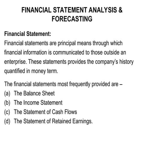 Financial-Statement-Analysis Forecasting | PPT