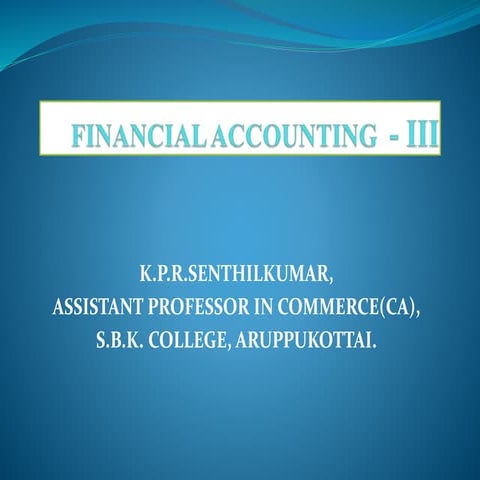 Financial acc iii | PPT
