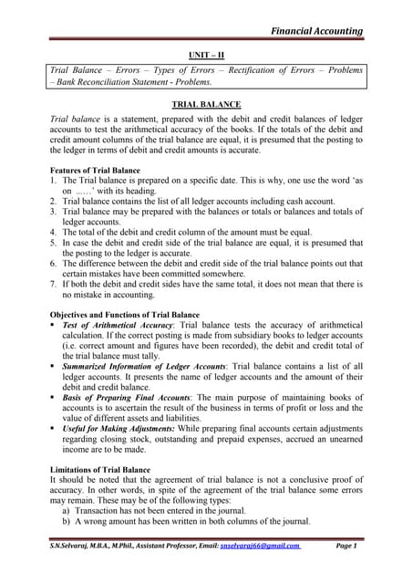 Trial balance ppt | PPTX | Stocks and Bonds | Personal Investing