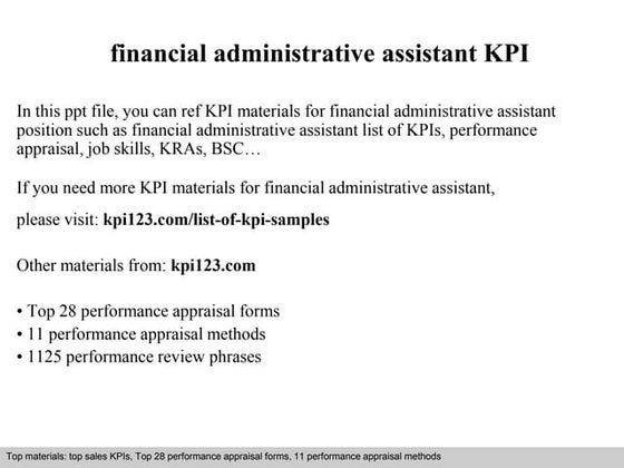 Hotel administrative assistant kpi | PPT | Resume Writing and Advice ...