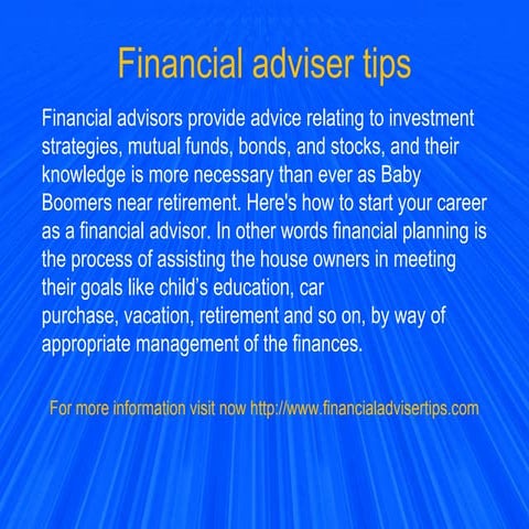 Financial adviser tips | PPT