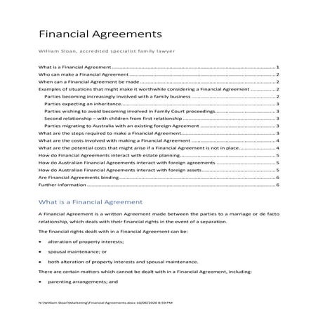 Financial agreements | PDF