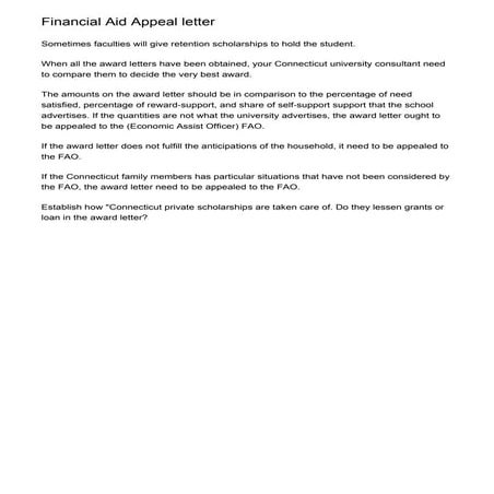 Financial Aid Appeal letter | PDF
