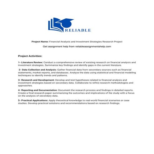 Financial Analysis and Investment Strategies Research Project writing ...