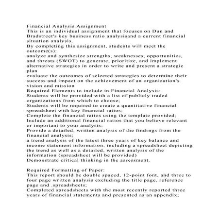 Financial Analysis AssignmentThis is an individual assignment that.docx
