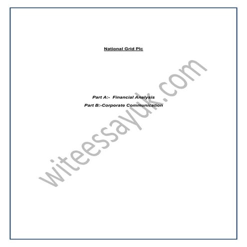 Financial analysis of national grid plc | PDF