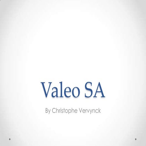 Financial Analysis Valeo SA | PPTX