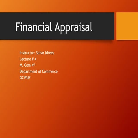 Appraisal financial accounting subject lecture | PPTX