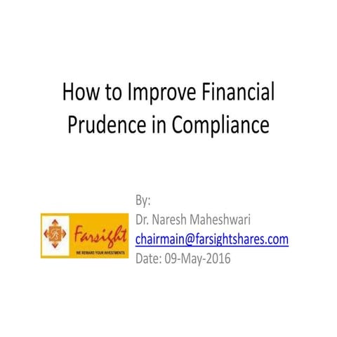 How to Improve Financial Prudence in Compliance | PPTX