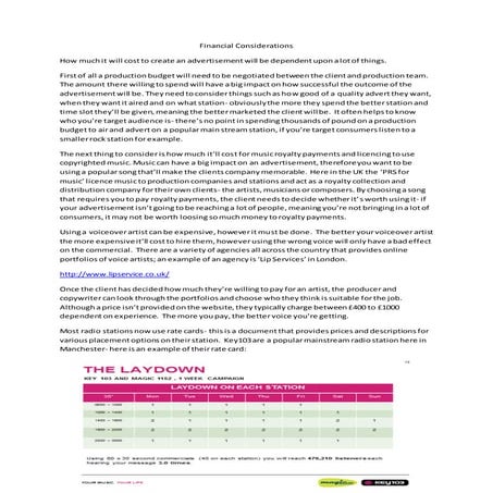 Financial considerations | DOCX