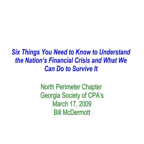 Financial Crisis N Perimeter Gscpa 032009 | PPT