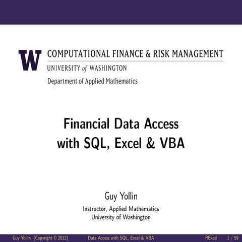 Financial Data Access with SQL, Excel & VBA | PDF