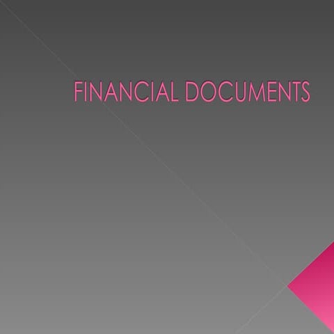 Financial documents | PPT