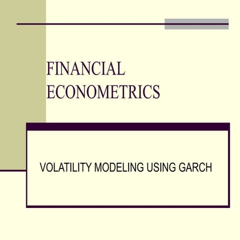 Financial econometrics xiii garch | PPT