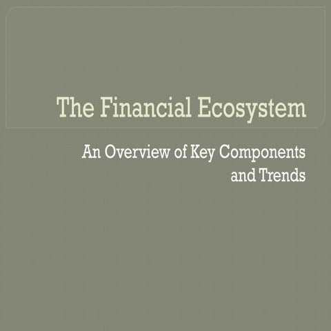 Financial Ecosystems in digital financial services | PPTX