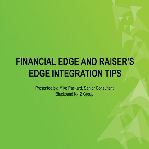 Financial edge and raiser's edge integration (m packard uc15) | PDF