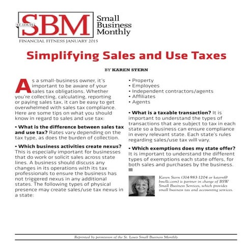 Simplifying Sales and Use Taxes | PDF