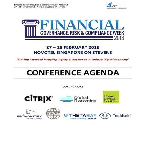 Financial Governance, Risk and Compliance Week 2018 | PDF