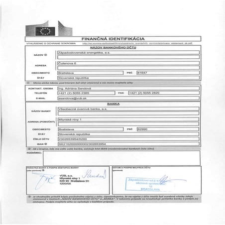 Financial identification zse | PDF