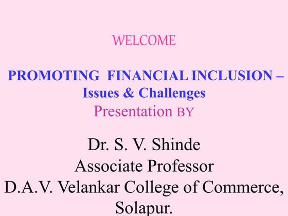 Financial inclusion in india | PPT